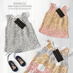 12 Honey Bee Glitter Digital Papers, Gold Glitter Seamless Patterns ...