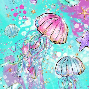 Mermaid Digital Papers, Colorful Sea Seamless Patterns, Rainbow ...