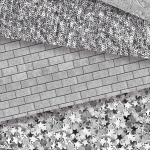 Silver Textures Digital Papers, Seamless Patterns, Luxury Glitter ...