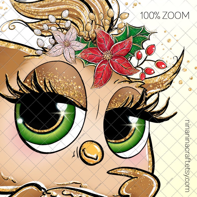 Cute Christmas Owls Clip Art Pack, Xmas Clipart, Glitter Planner ...