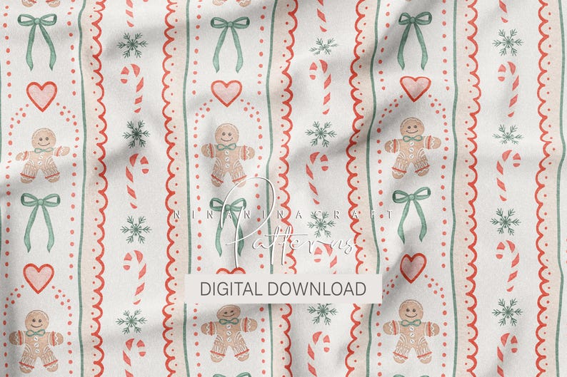 Christmas Gingerbread Man Seamless Pattern by Ninaninacraft, Lacy ...