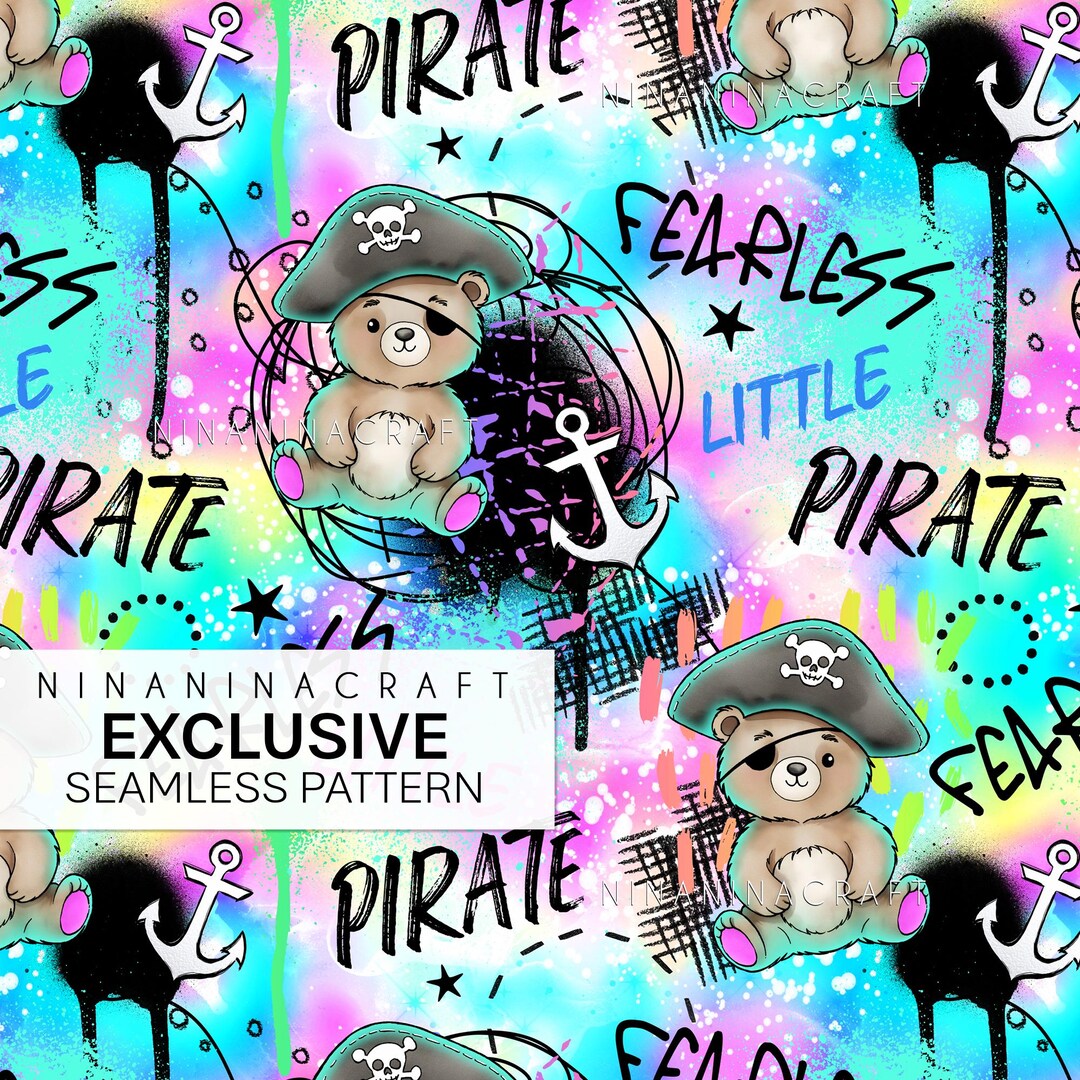 Exclusive Seamless Pattern Colorway, Bear Pirate Fabric Design by ...