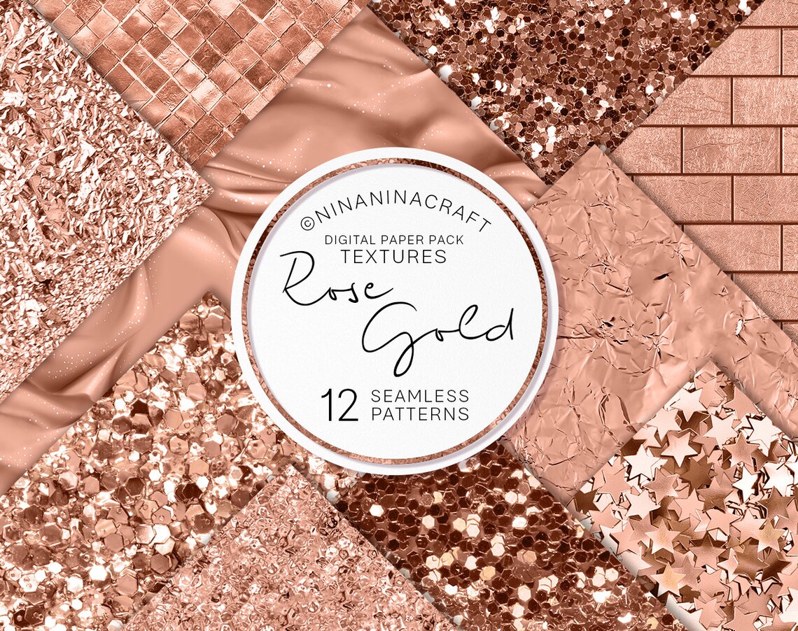 Rose Gold Textures Digital Papers Seamless Patterns Luxury - Etsy