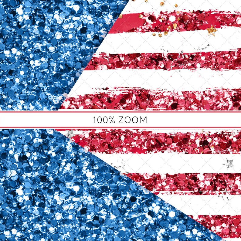 American Flag Realistic Glitter Digital Papers Independence - Etsy