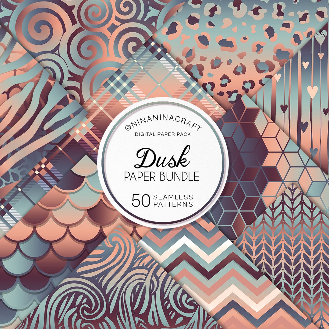 Autumn Dusk Digital Paper Pack, Fall Seamless Patterns by Ninaninacraft ...