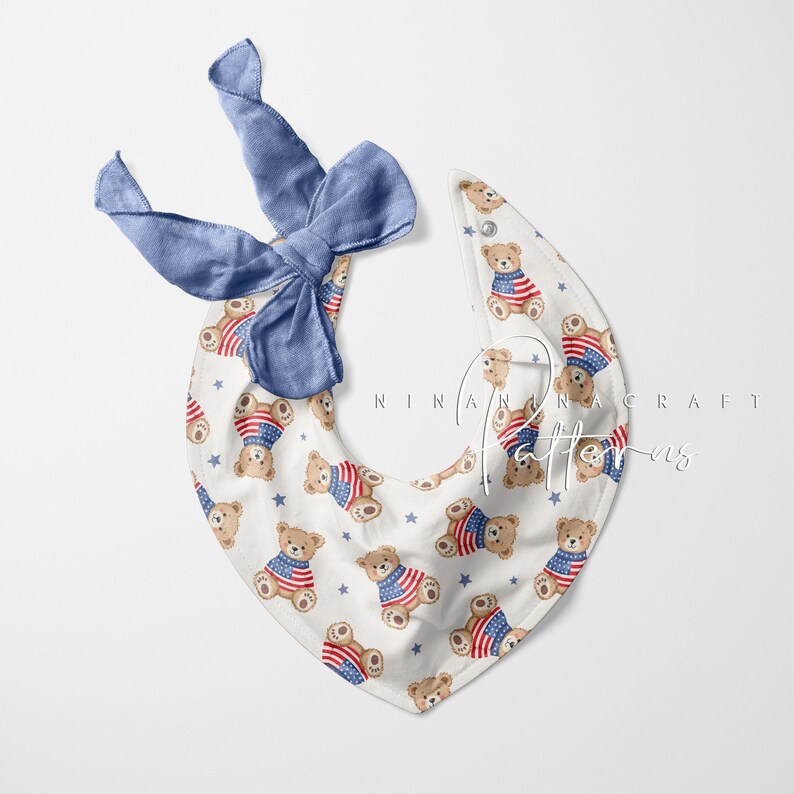 Patriotic Teddy Bear Seamless Pattern by Ninaninacraft: Preppy American ...