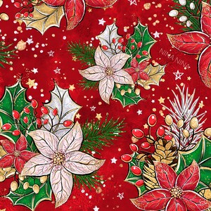 Cute Christmas Basic Digital Paper Pack, Seamless Patterns, Xmas Fabric ...