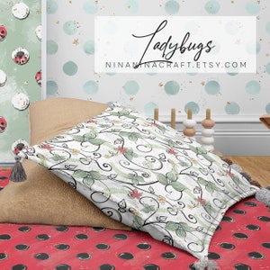 Cute Ladybug Pattern Digital Papers, Ladybird Polka Dots by ...