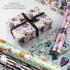 Cute Halloween Digital Papers, Halloween Seamless Patterns, Spooky ...