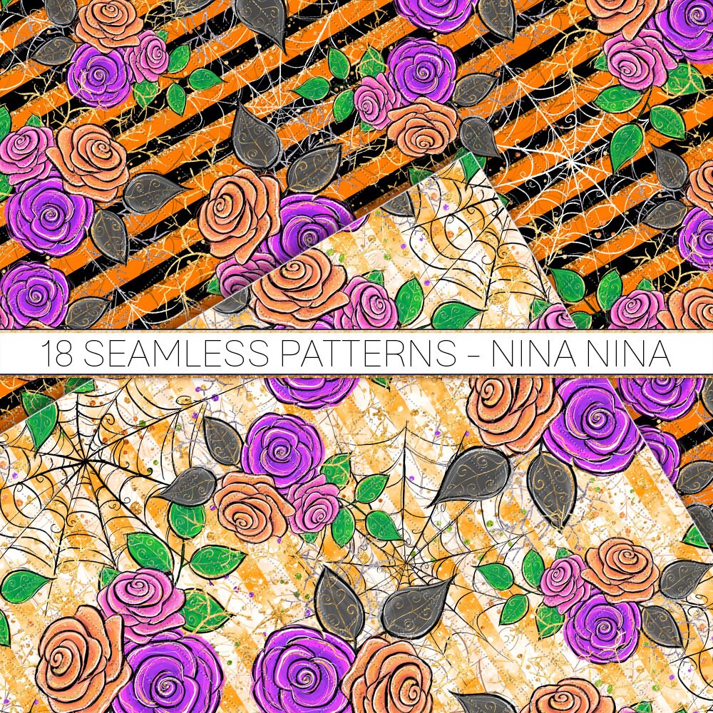 Cute Halloween Digital Papers Basic Halloween Seamless | Etsy