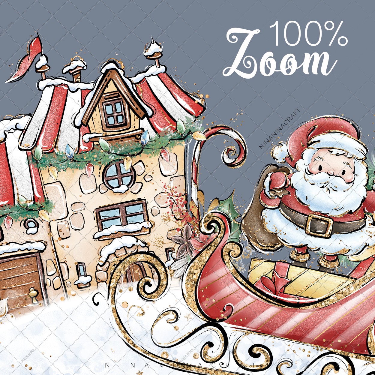 Cute Santa Claus Clip Art, Christmas Elf and Reindeer Clipart by ...