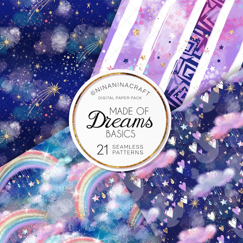 Cute Rainbow Digital Papers Unicorn Inspired Seamless - Etsy