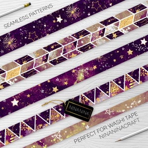 Velvet Skies Digital Papers, Stars Seamless Patterns, Night Sky Overlay ...