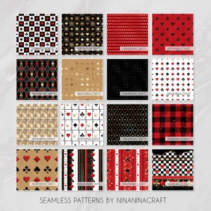 Playing Cards Digital Papers, Cards Seamless Patterns by Ninaninacraft ...