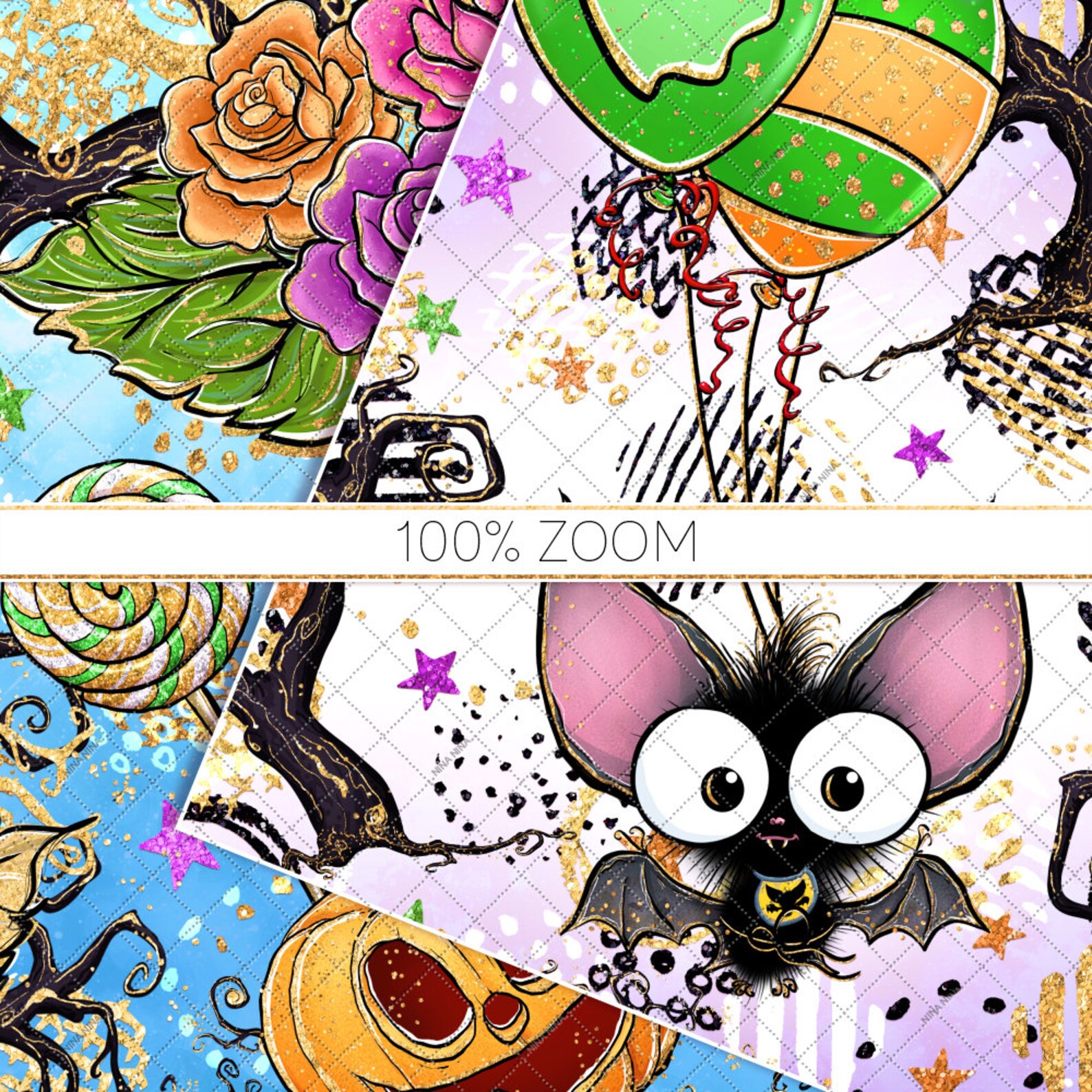 Cute Halloween Digital Papers Pack Bats Seamless Patterns - Etsy