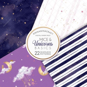 Cute Unicorn Inspired Seamless Patterns by Ninaninacraft, Glitter ...