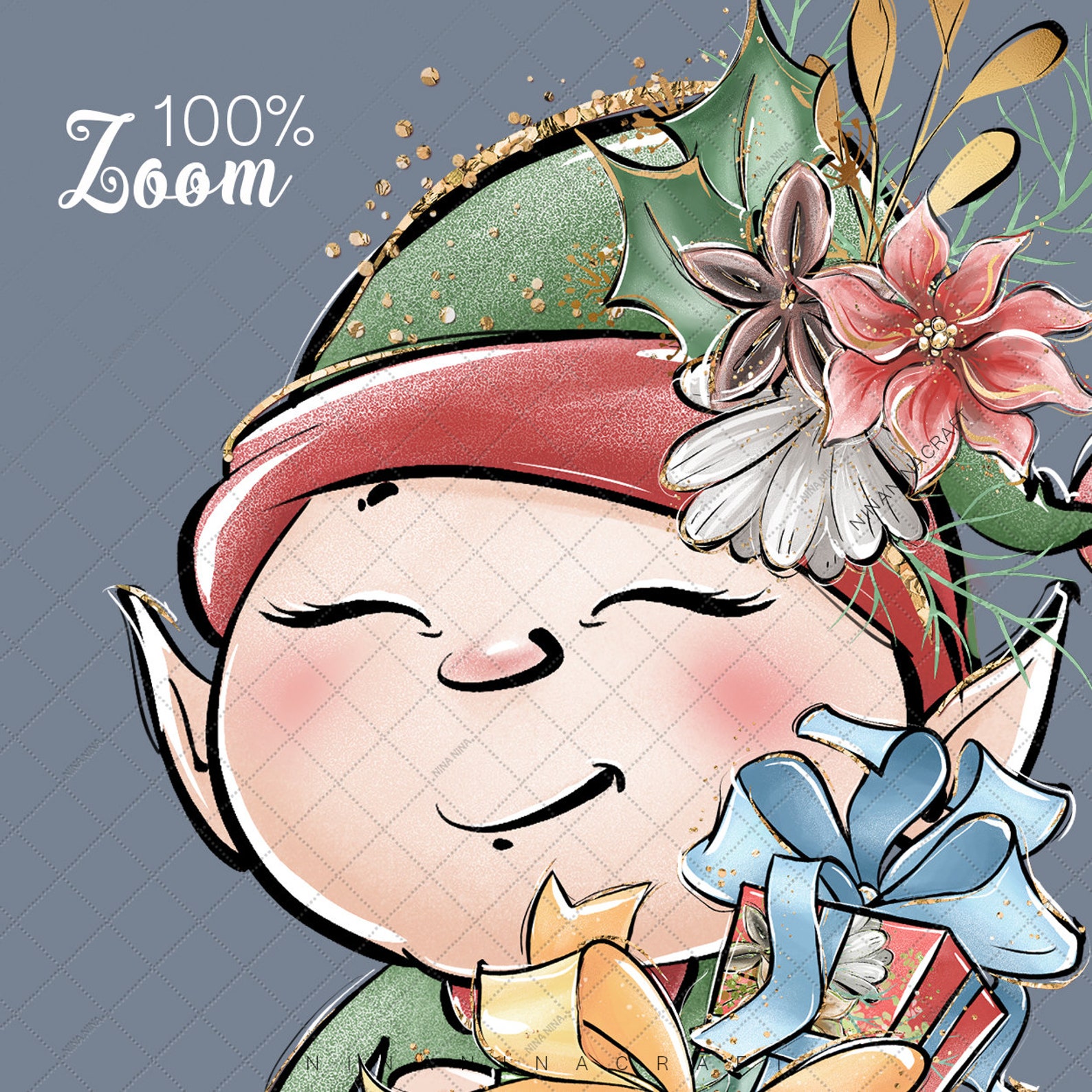 Cute Santa Claus Clip Art Christmas Elf and Reindeer Clipart - Etsy