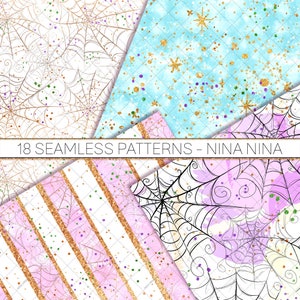 Cute Halloween Digital Papers Basic, Halloween Seamless Patterns ...