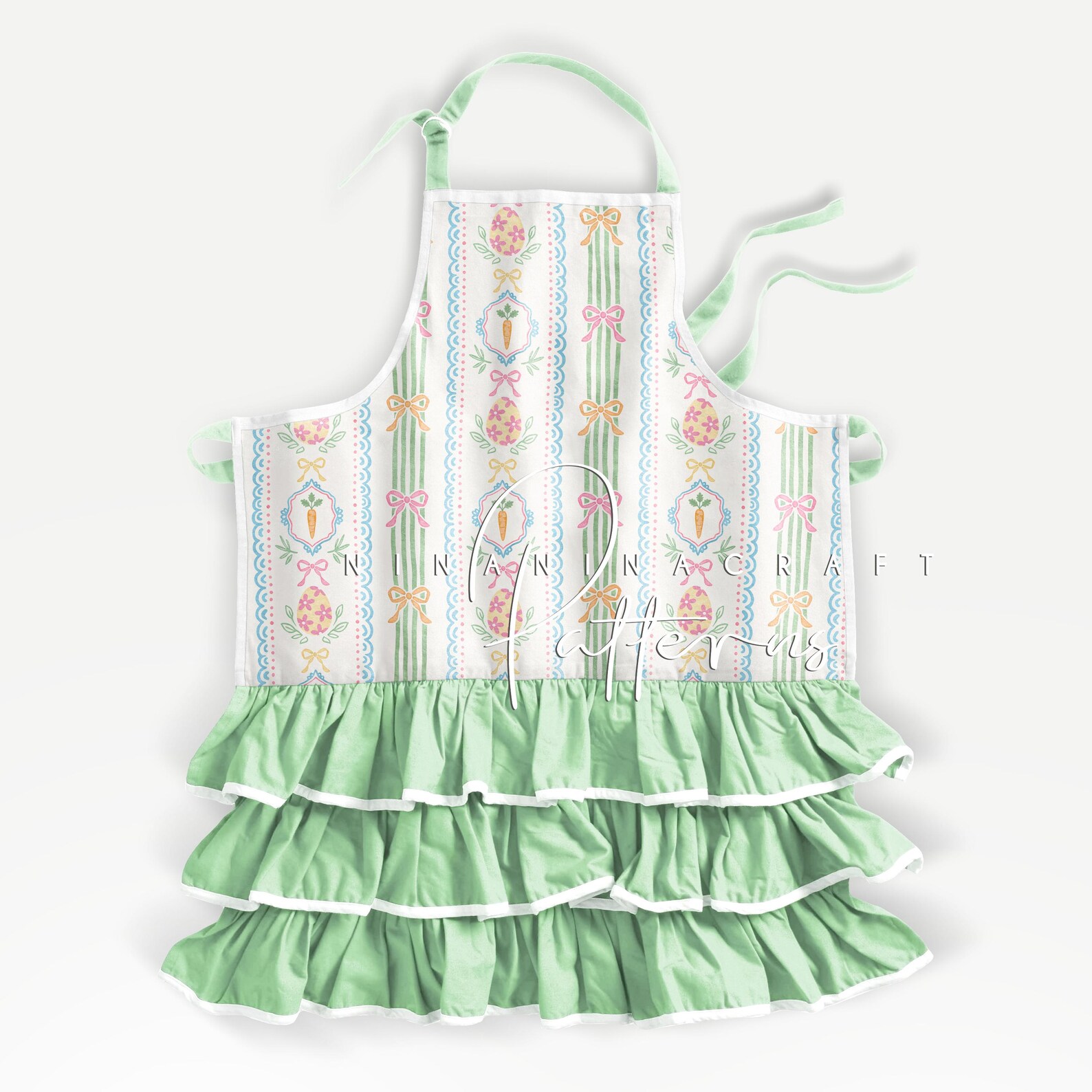 Preppy Easter Seamless Pattern by Ninaninacraft: Vintage Lacy Stripes ...