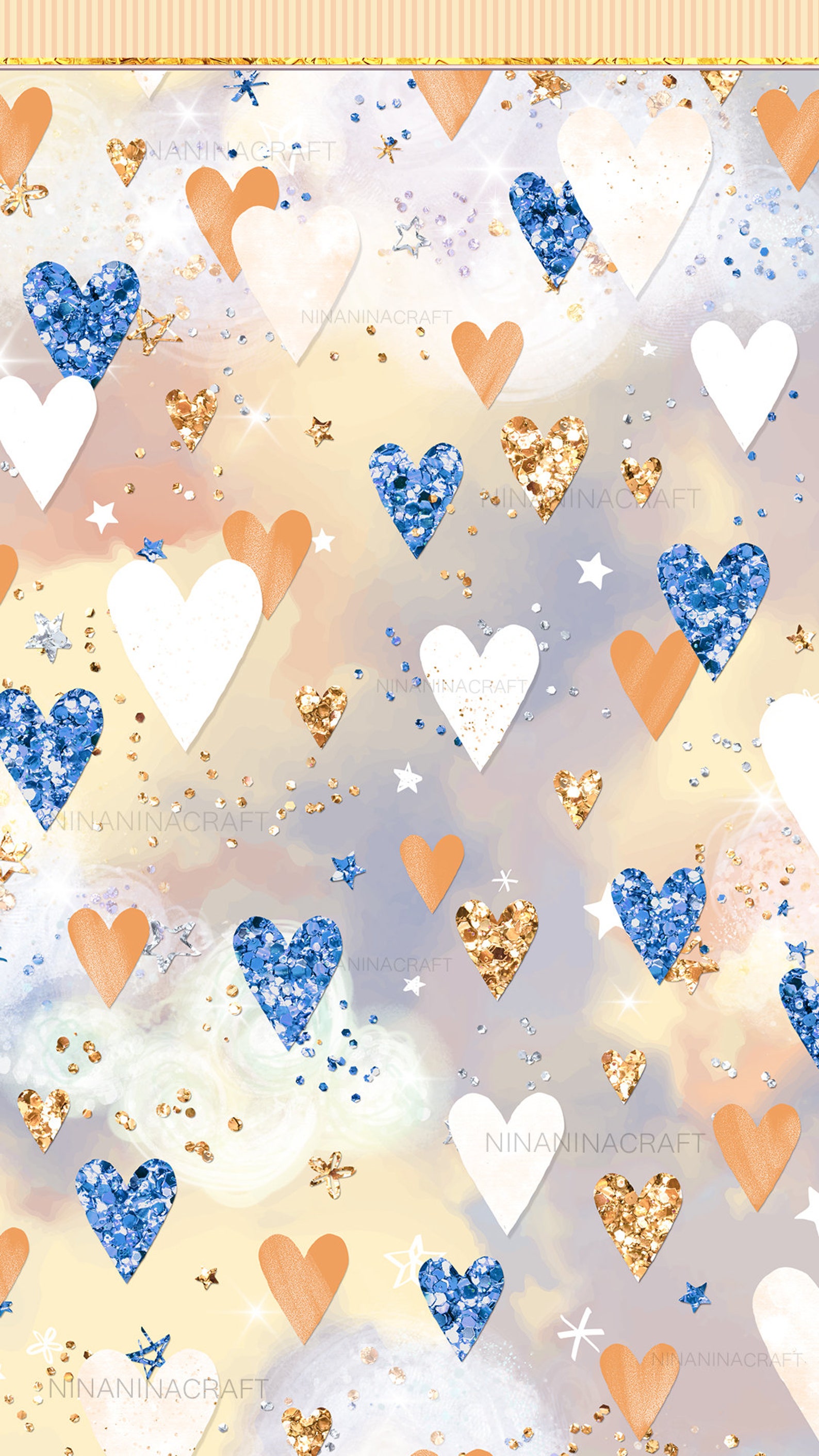 Cute Space Digital Papers Basics, Glittery Galaxy Seamless Patterns by ...