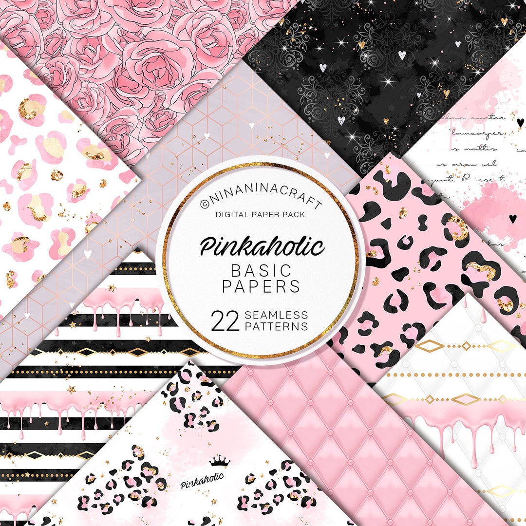 Pink Glamour Digital Paper Basic Pack, Luxury Seamless Patterns by ...