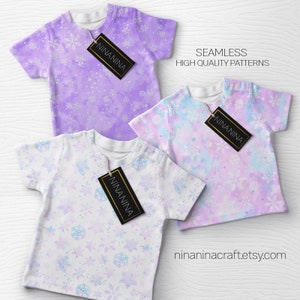 14 Watercolor Snowflakes Digital Papers, Glitter Snow Seamless Pattern ...