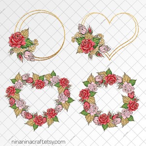 Valentine's Day Clip Art, Roses Clipart, Pink and Red Flowers Planner ...