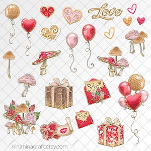 Woodland Animals Valentine's Day Clipart, Valentines Clip Art, Cute ...