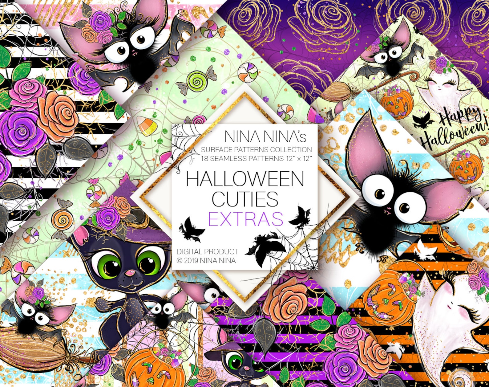 Cute Halloween Digital Paper Pack Halloween Seamless - Etsy