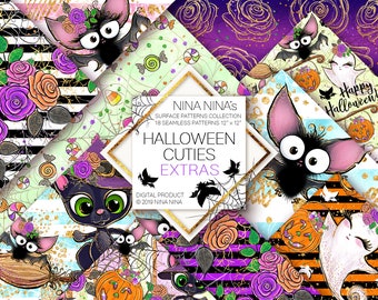 Halloween Glitter Digital Paper Glitter Seamless Patterns | Etsy