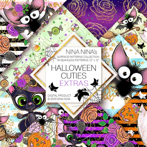 Spookies Halloween Digital Paper Cute Spooky Paper Instant | Etsy