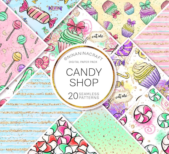 Candy Digital Papers Summer Paper Pack Surface Patterns - Etsy