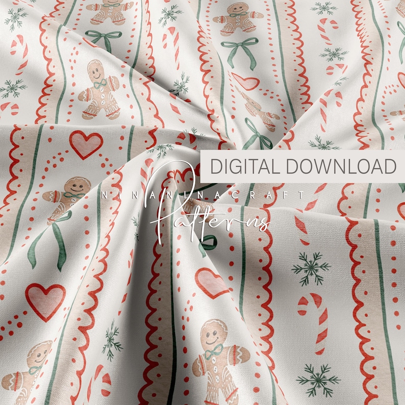 Christmas Gingerbread Man Seamless Pattern by Ninaninacraft, Lacy ...