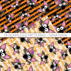 Cute Halloween Digital Papers, Halloween Seamless Patterns, Spooky ...
