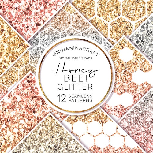 Honey Bee Digital Papers Fashion Seamless Patterns Gold - Etsy