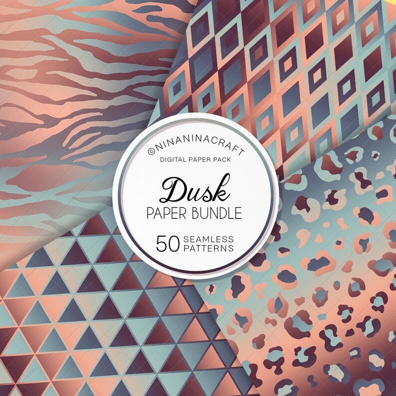 Autumn Dusk Digital Paper Pack, Fall Seamless Patterns by Ninaninacraft ...