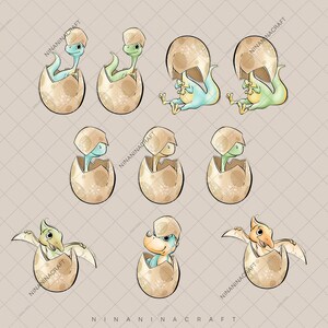 Cute Dino Clip Art Pack, Dinosaur Clipart Digital Planner Stickers by ...