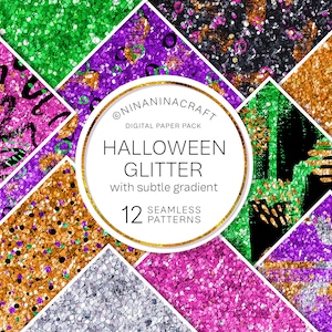 Halloween Glitter Digital Paper, Glitter Seamless Patterns, Glitter ...