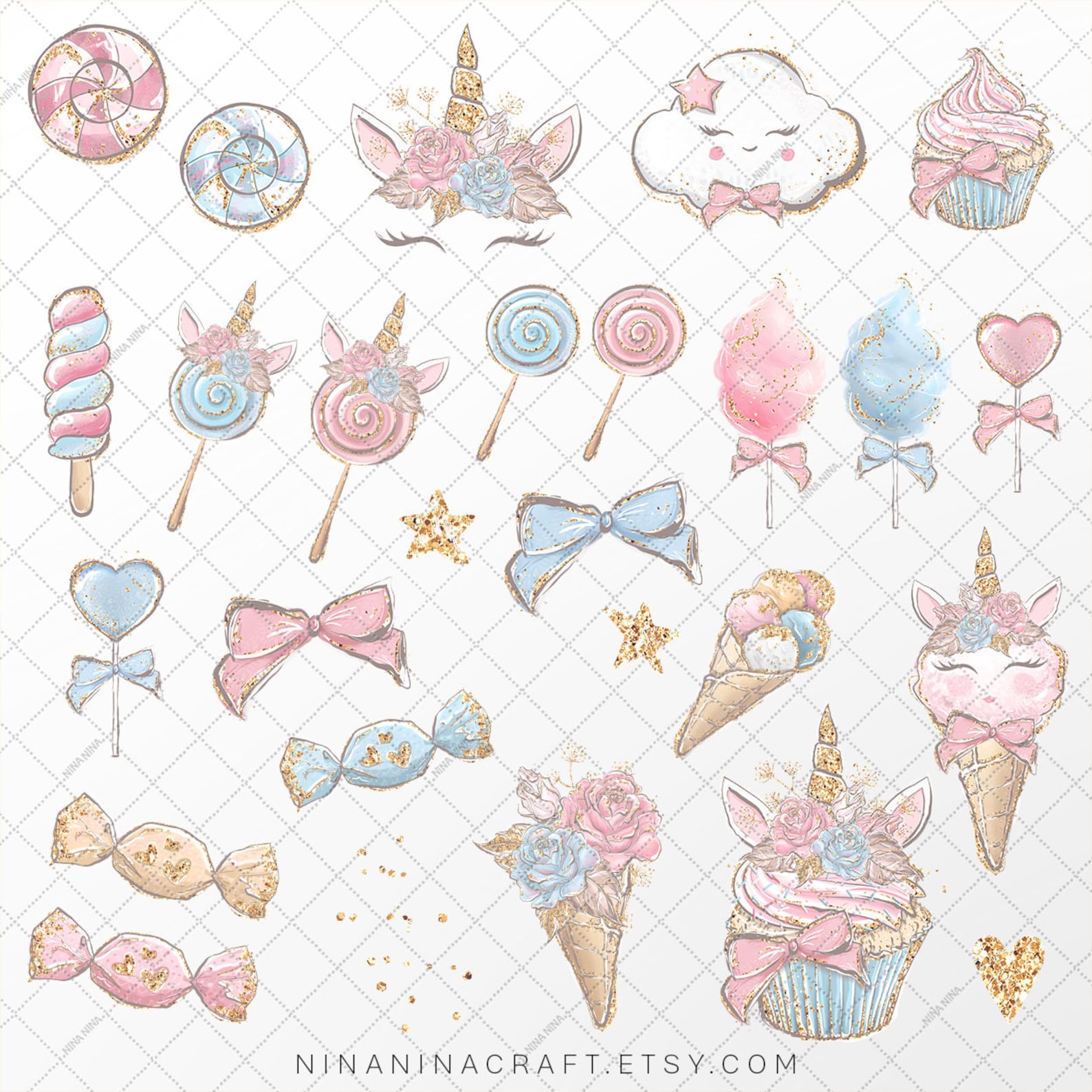 Land of Candy Clip Art Cute Girls Clipart Candy Planner - Etsy