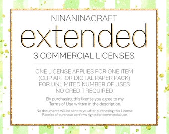 Ninaninacraft's Extended Commercial License for Clip Art | Etsy