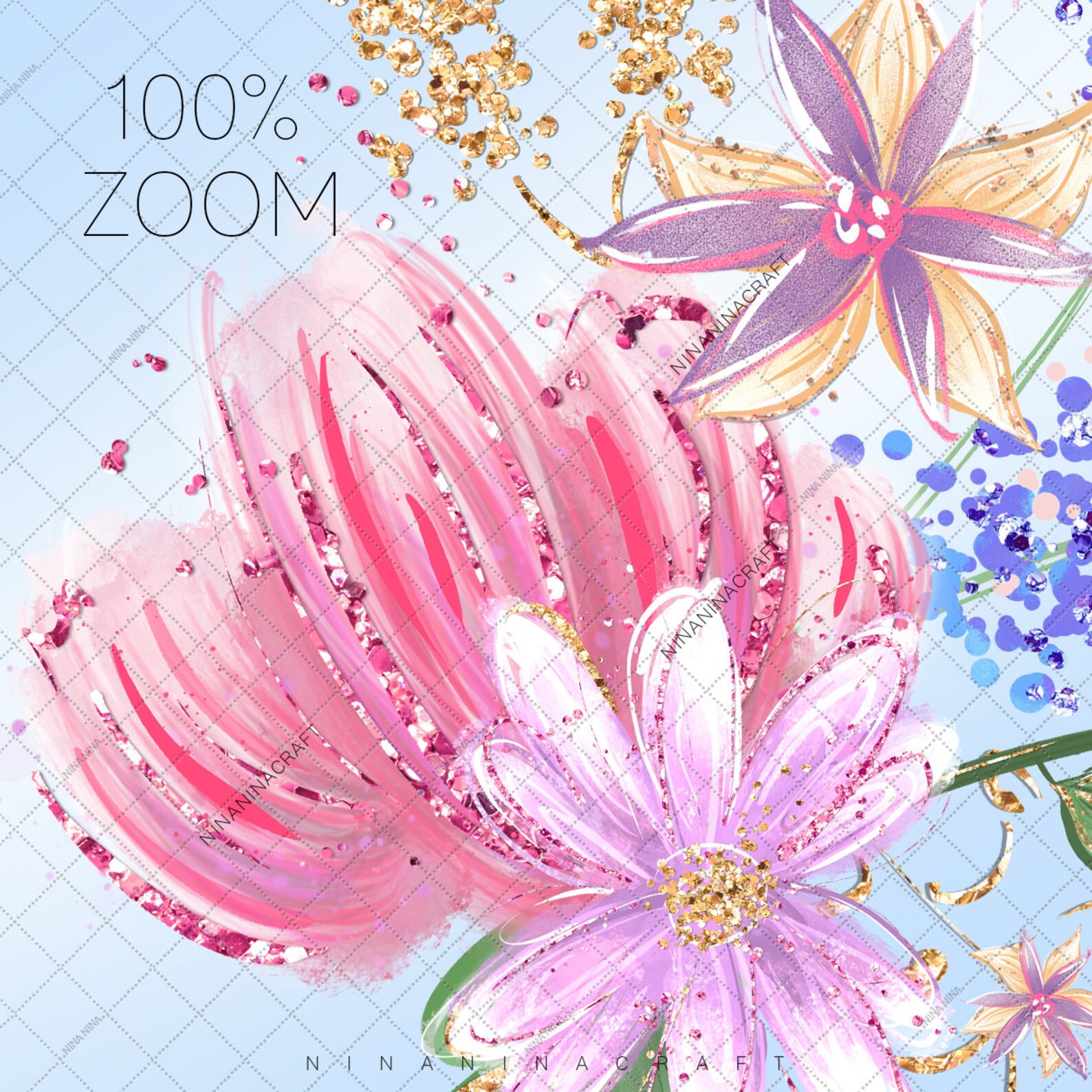 Cute Spring Flowers Clip Art Pack Colorful Easter Flower - Etsy