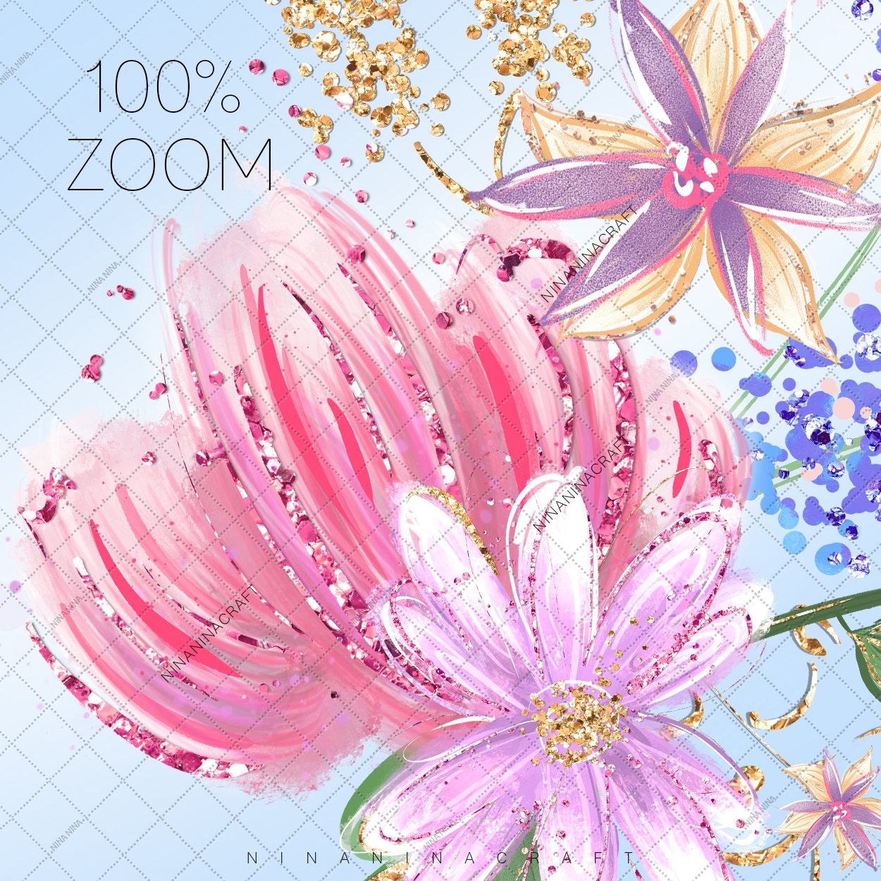 Cute Spring Flowers Clip Art Pack Colorful Easter Flower - Etsy