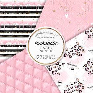 Pink Glamour Digital Paper Basic Pack, Luxury Seamless Patterns by ...