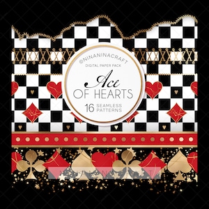 Playing Cards Digital Papers, Cards Seamless Patterns by Ninaninacraft ...