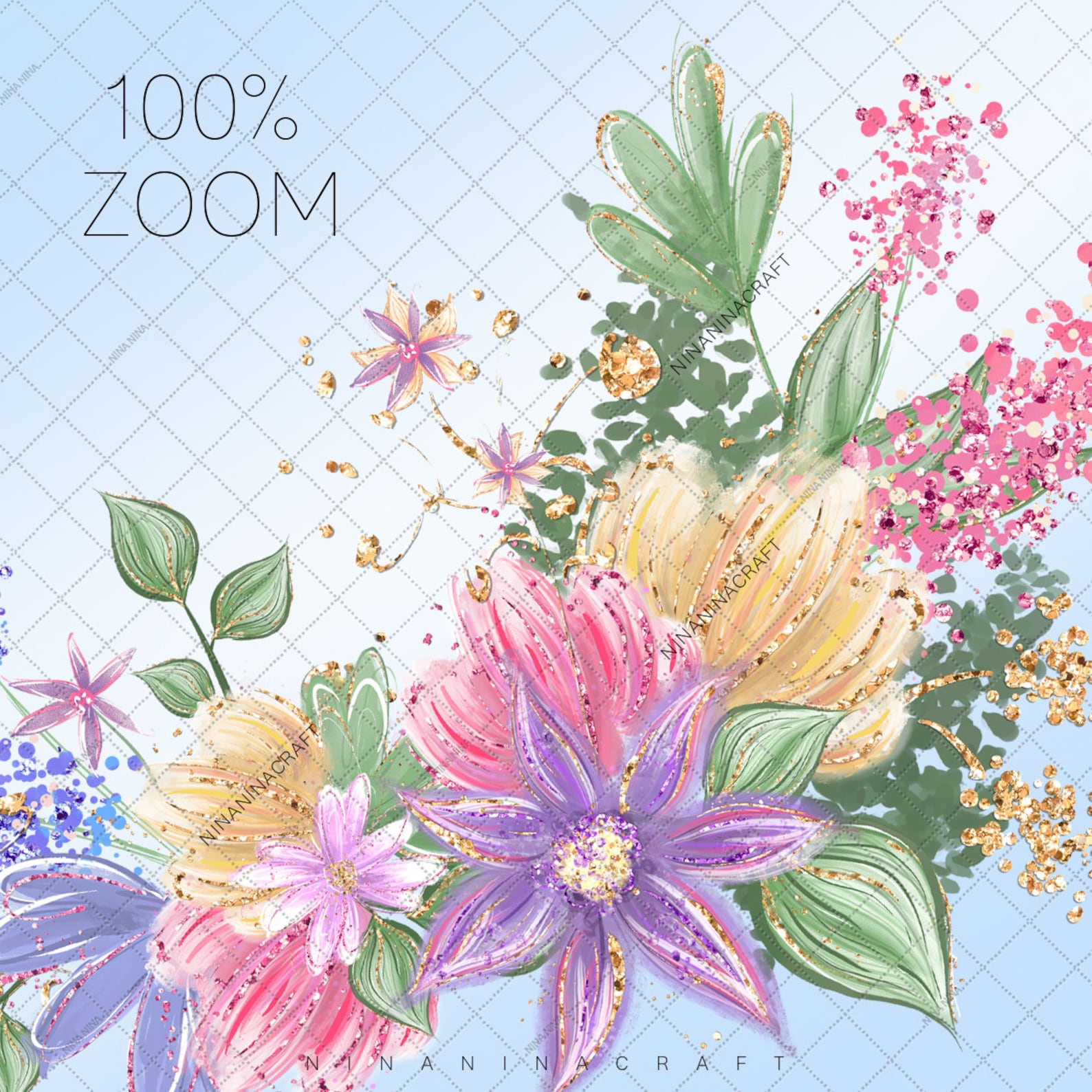 Cute Spring Flowers Clip Art Pack Colorful Easter Flower - Etsy