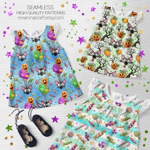 Cute Halloween Digital Papers Pack, Bats Seamless Patterns, Spooky ...