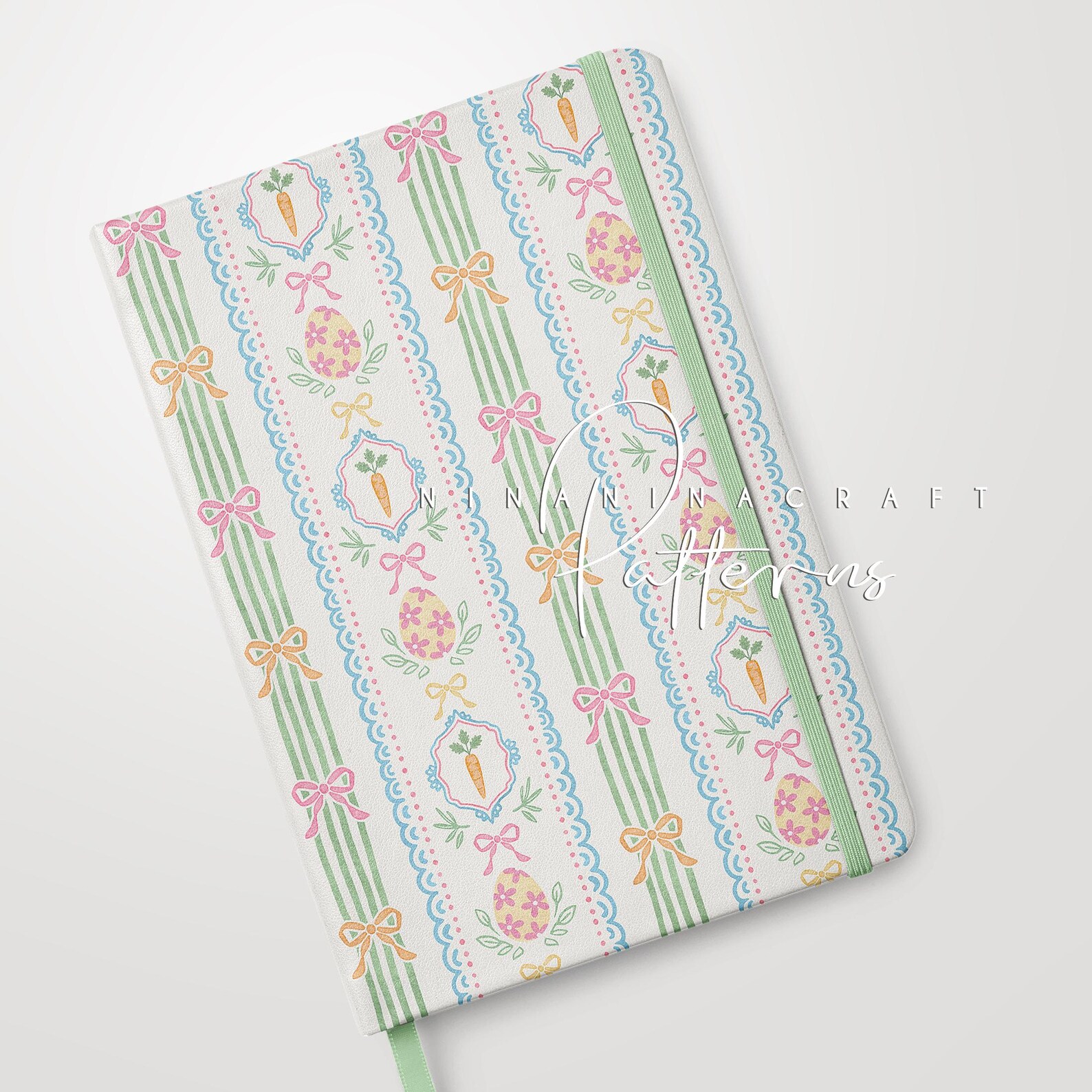Preppy Easter Seamless Pattern by Ninaninacraft: Vintage Lacy Stripes ...