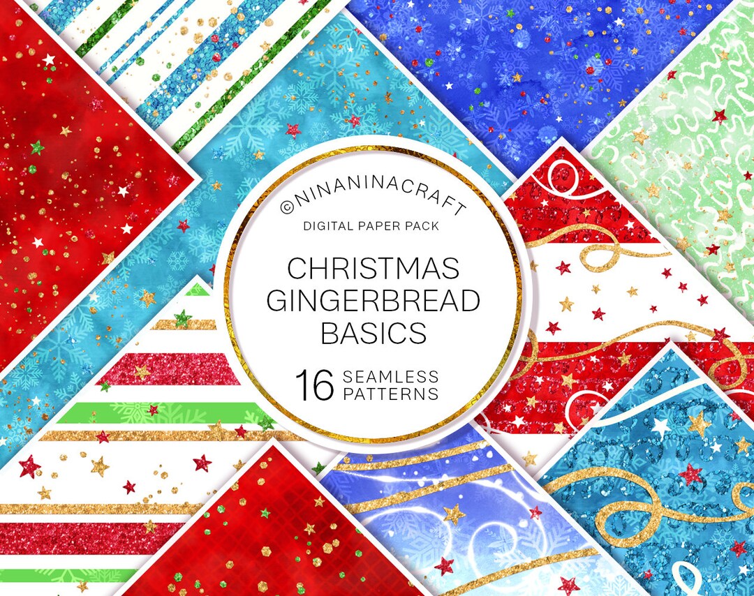 Christmas Gingerbread Digital Paper Pack, Basic Christmas Seamless ...