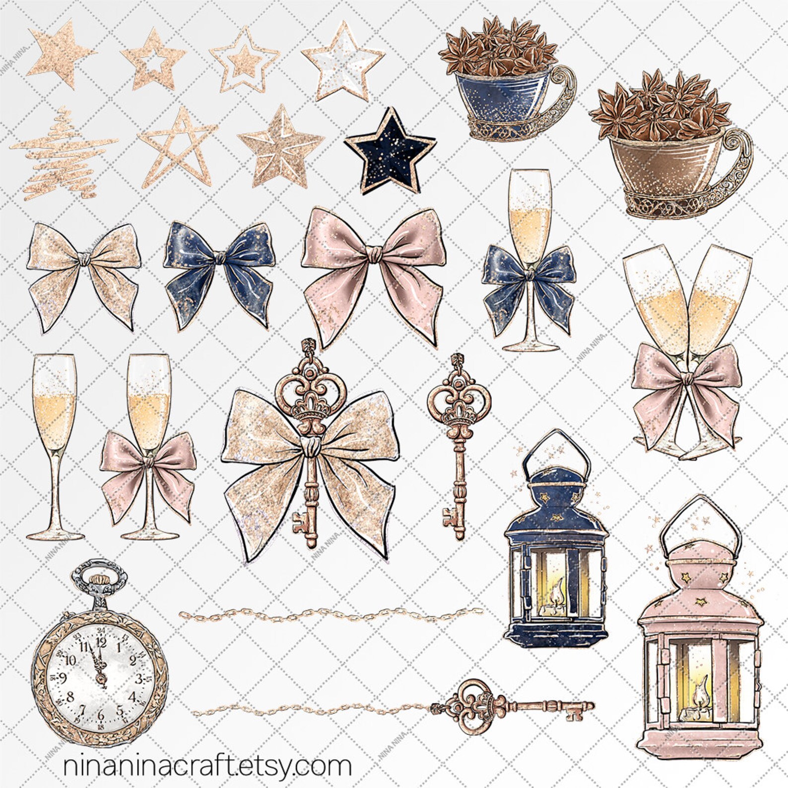 Stars Clipart Fashion Illustration Planner Stickers Lantern - Etsy