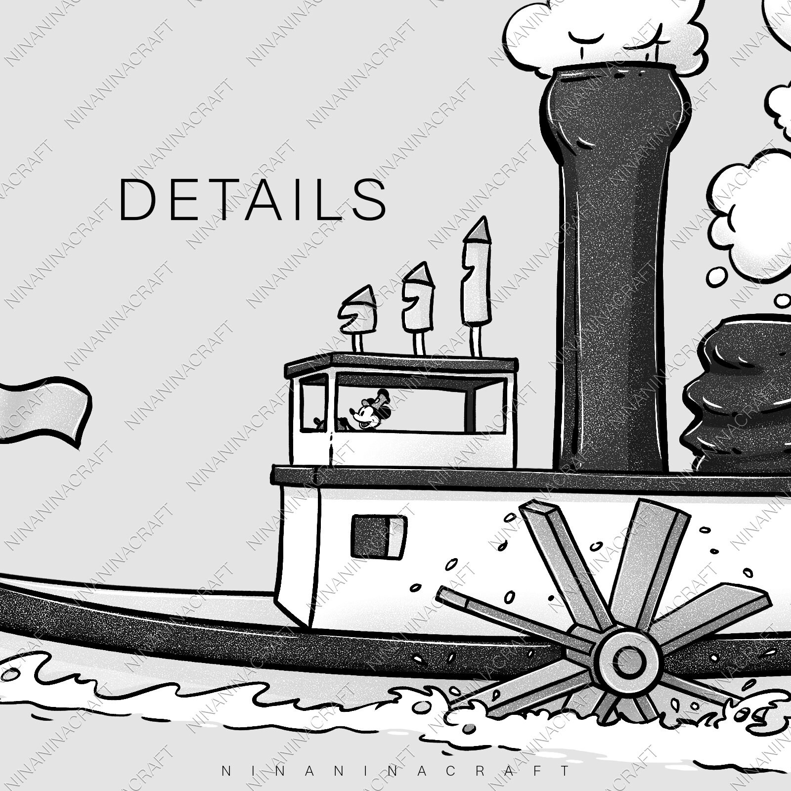 Steamboat Willie Clipart, Hand-drawn Nautical Clip Art PNG by ...
